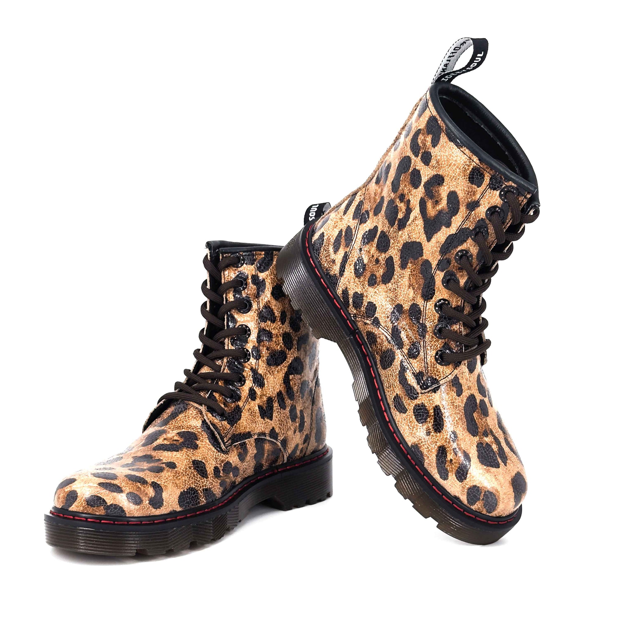 Botas Offlander, - Riot, Tipo Militar, Piel Grabada, Leopardo Café ...