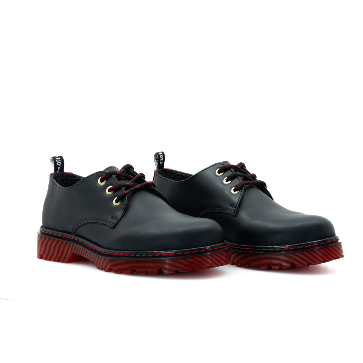 Choclos Offlander, Tipo Derby, Piel Crazy, Negro, Suela Roja – EMPORIO ...