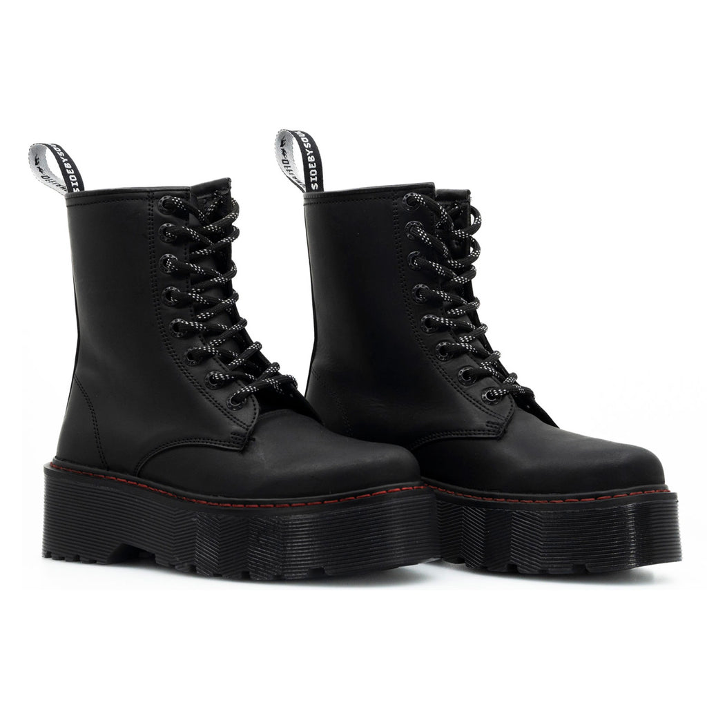 Botas Con Plataforma, Piel Crazy, Negro - Offlander – EMPORIO MIRANDA