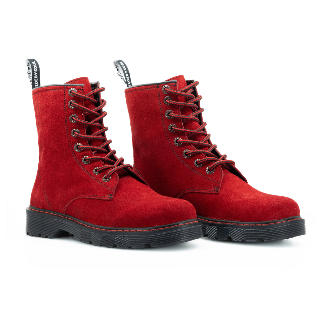 Bota Tipo Militar Gamuza Rojo - Offlander