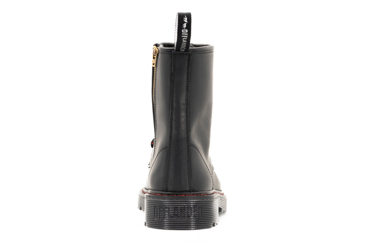 Botas Offlander, Tipo Militar, Piel Crazy, Negro, Doble Cierre ...
