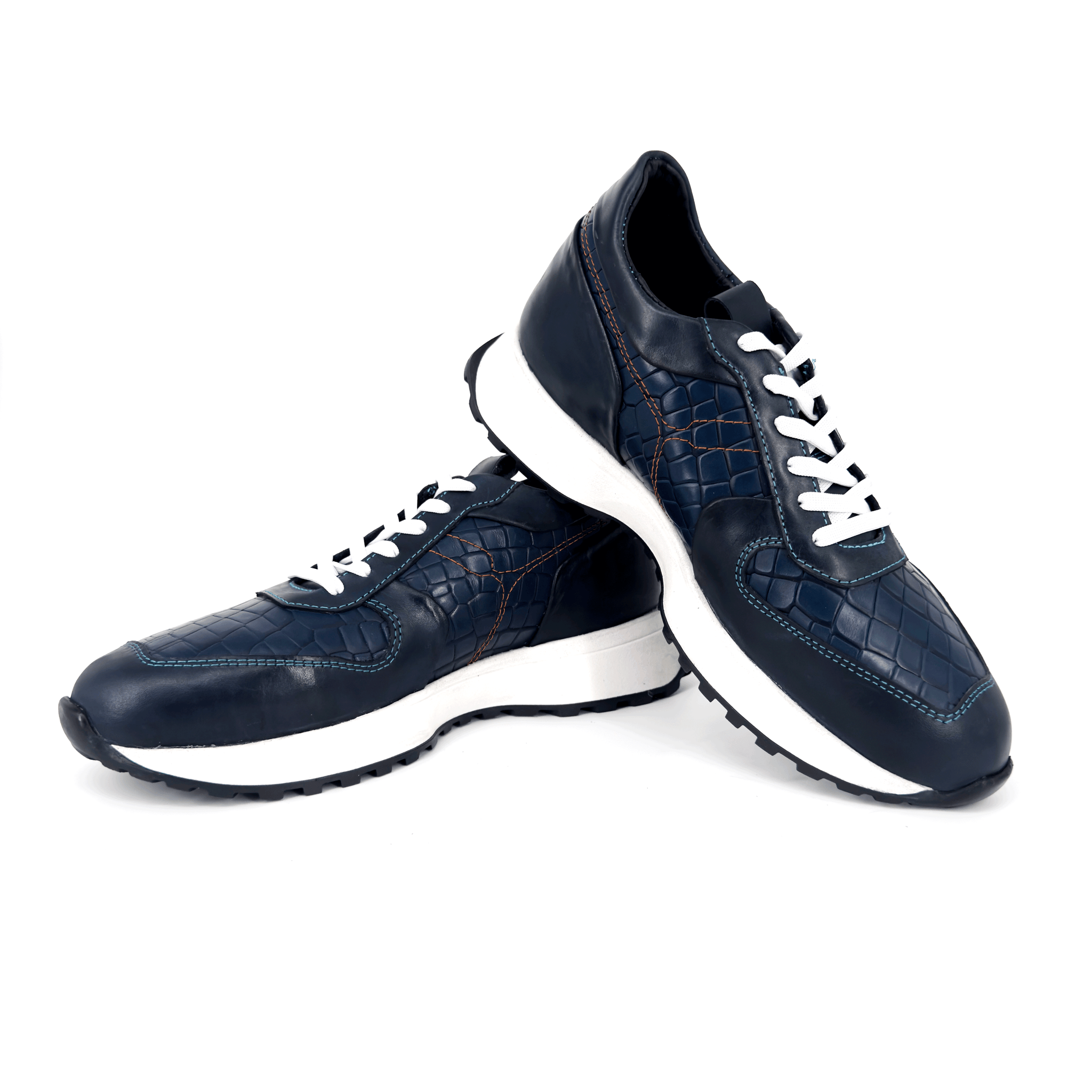 Tenis Offlander, Tipo Jogger, Piel Napa Grabada, Azul – EMPORIO MIRANDA