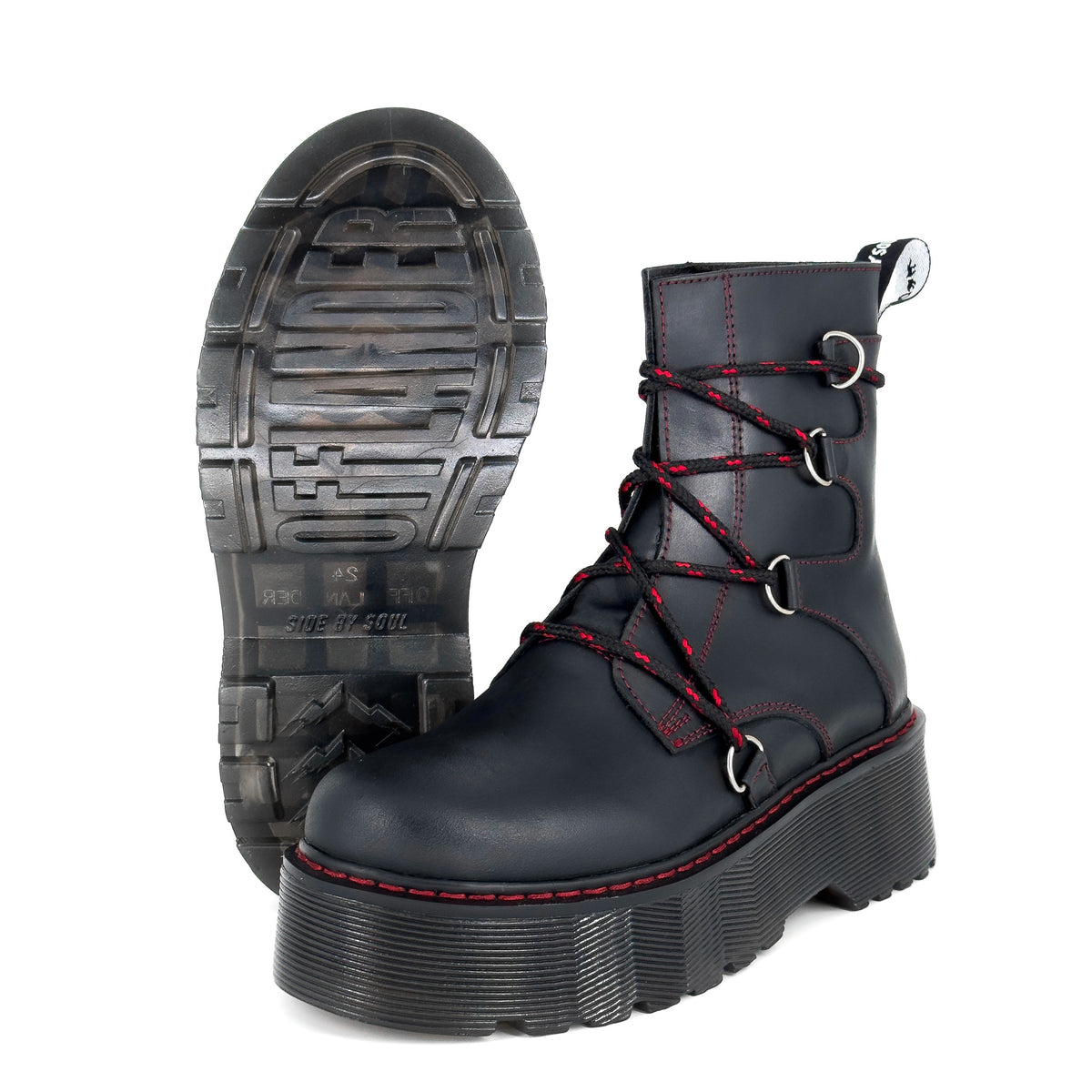 Botas Offlander, Tipo Militar - Rhapsody Chunky, Piel Crazy, Negro ...