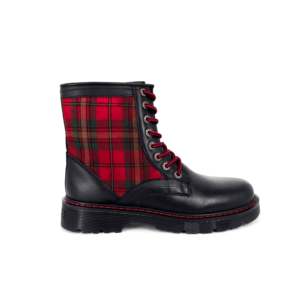 Botas Offlander, Tipo Militar - "Tartan Elite", Piel Crazy / Tela, Neg ...