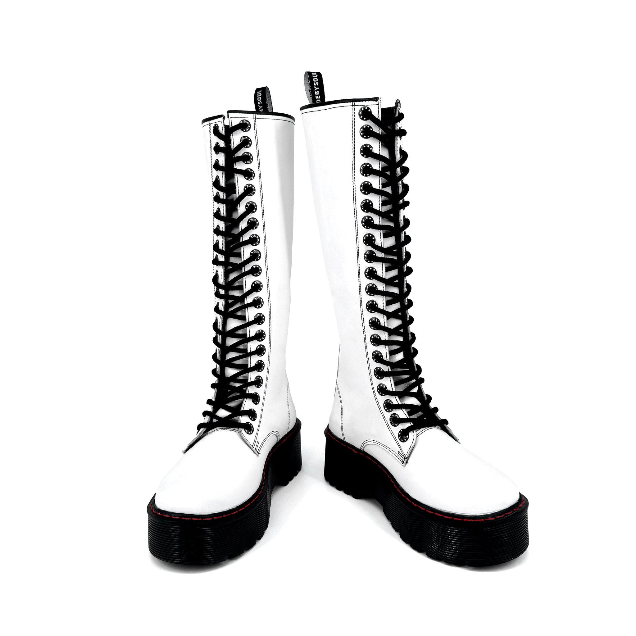 Botas Offlander "POP" - 20 Ojillos, Piel Napa, Blanco – EMPORIO MIRANDA